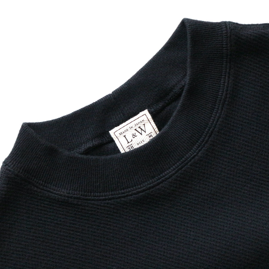 Loop & Weft - Fine Alan Honeycomb Mock Neck Thermal in Royal Black - Tempo