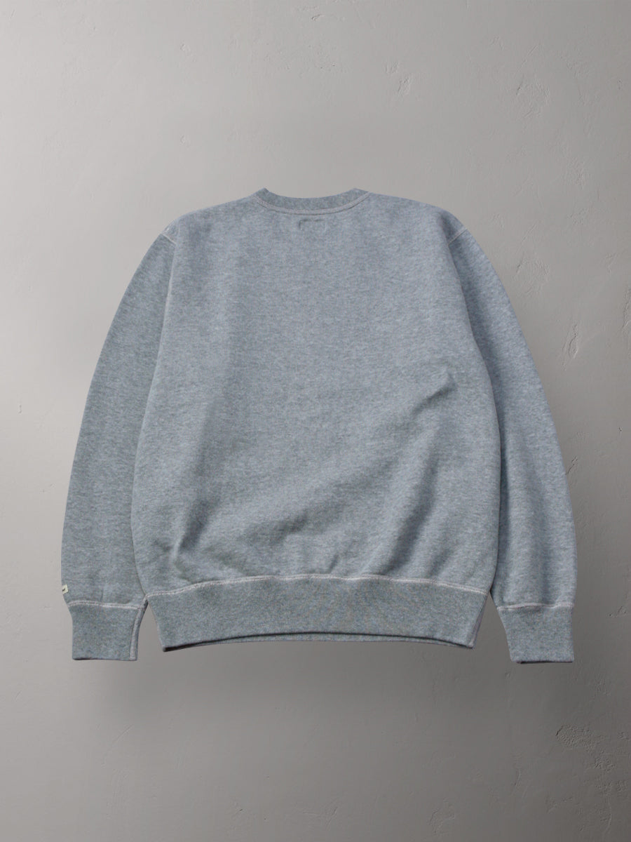 THE FLAT HEAD - Tsuriami Loopwheel Crew Neck Sweatshirt in Grey FN-SWC ...