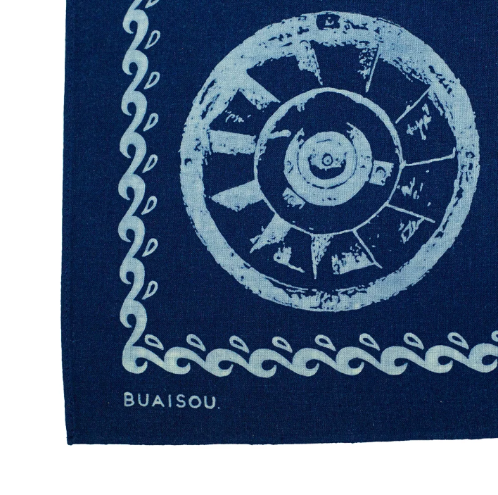 BUAISOU - Anniversary Selvedge Bandana - Sukumo Natural Indigo Hand ...