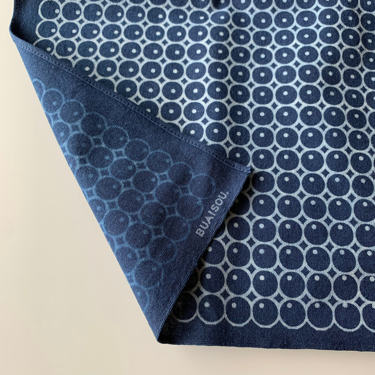 BUAISOU - Furoshiki Awa - Sukumo Natural Indigo Hand-Dyed - Tempo
