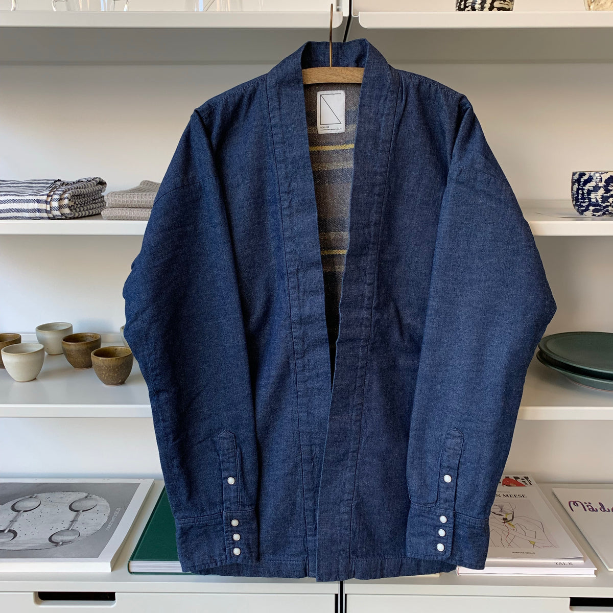 Western Haori in One Wash Denim by Soulive Japan at Tempo Design Store